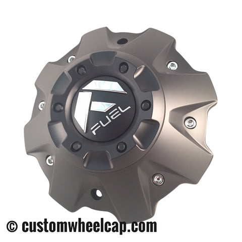 Fuel Off Road Center Caps 1001-63B 5 & 6 Lug Flat Black with Chrome Ri ...