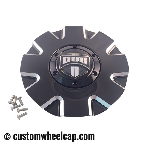 DUB Push Wheel Center Caps Gloss Black and Machined (Set of 4 ...