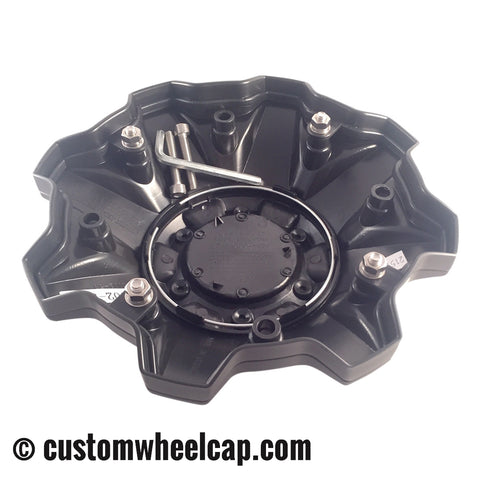 Fuel Off Road Center Cap 1002-53 8 Lug Flat Black with Chrome Rivets ...