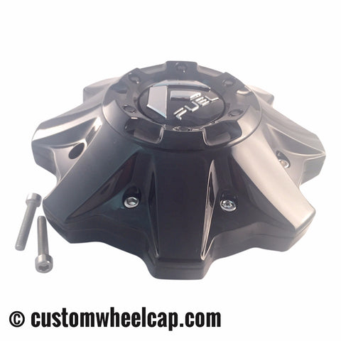 Fuel Off Road Center Caps 1002-53GB 8 Lug Gloss Black with Chrome Rive ...
