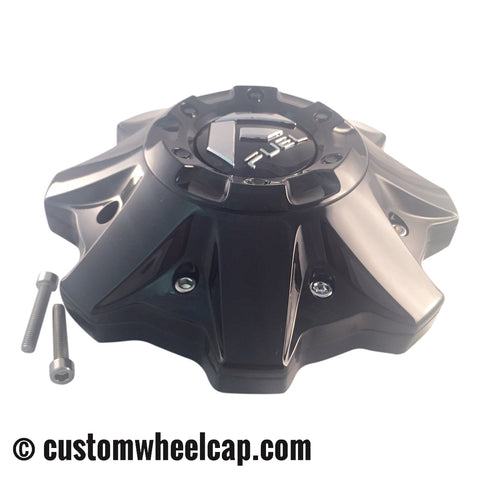 Fuel Off Road Center Cap 1002-53GB 8 Lug Gloss Black with Chrome Rivet ...