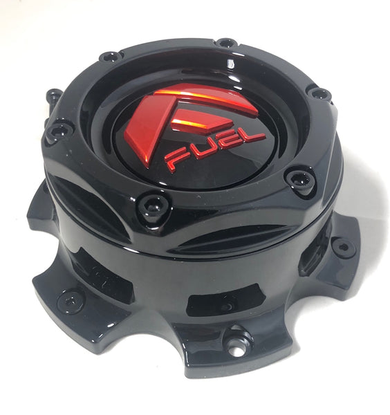 Fuel Off Road Center Cap 1004-27 6 Lug Gloss Black with Red Logo ...