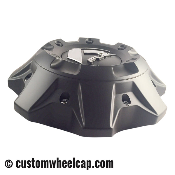 Fuel Off Road Center Cap 1002-40 + 1002-41 Flat Black with Chrome Rive ...