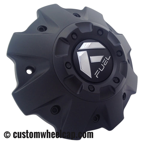 Fuel Off Road Center Caps 1001-63BR 5 & 6 Lug Flat Black with Black Ri ...